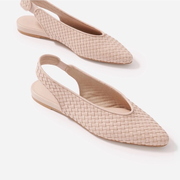 Everlane | Shoes | Everlane The V Slingback Woven Leather Flats | Poshmark